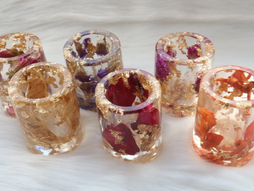 Personalised Resin Flower Shot Glass, Resin Shot Glass, Resin Foil ...