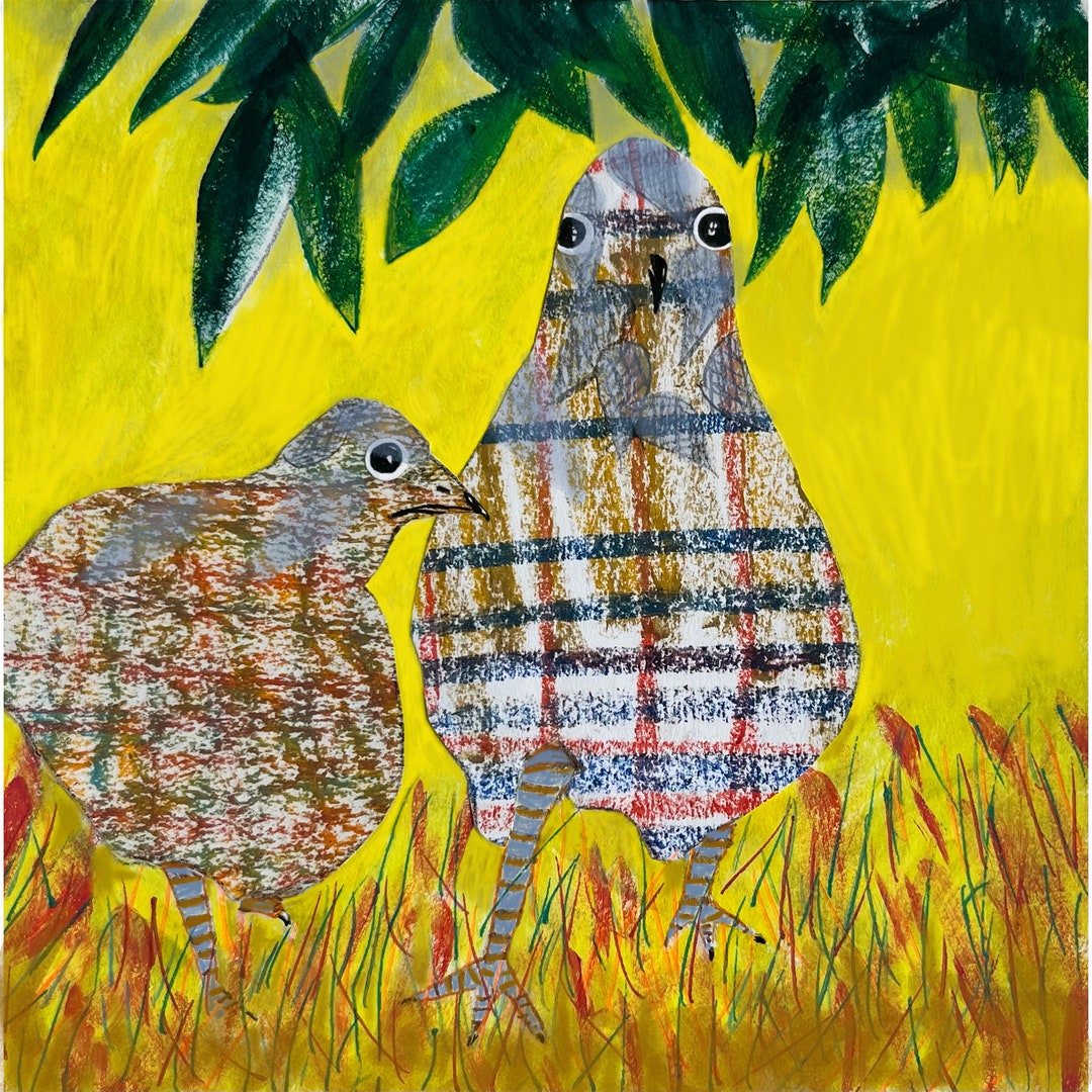 Yellow Quails Framed - Etsy