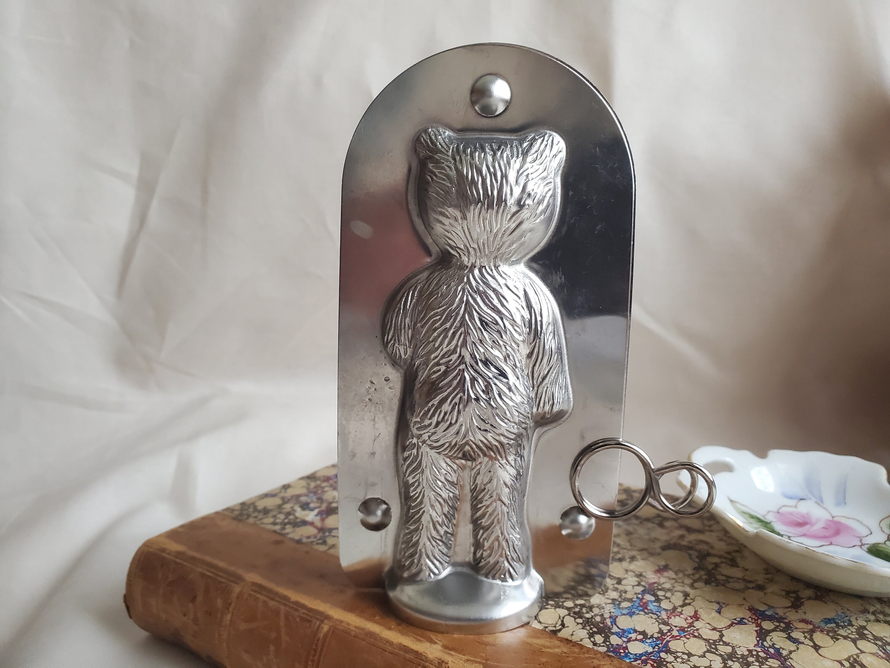 Vintage Teddy Bear Holding Christmas Tree, Holland Handicrafts ...