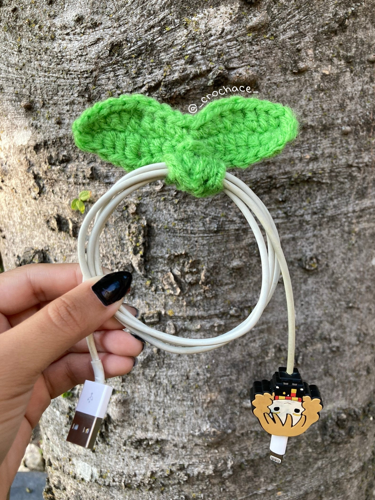 Crochet Leaf Sprout for Headset Accessory, Bookmark, and Cable ...