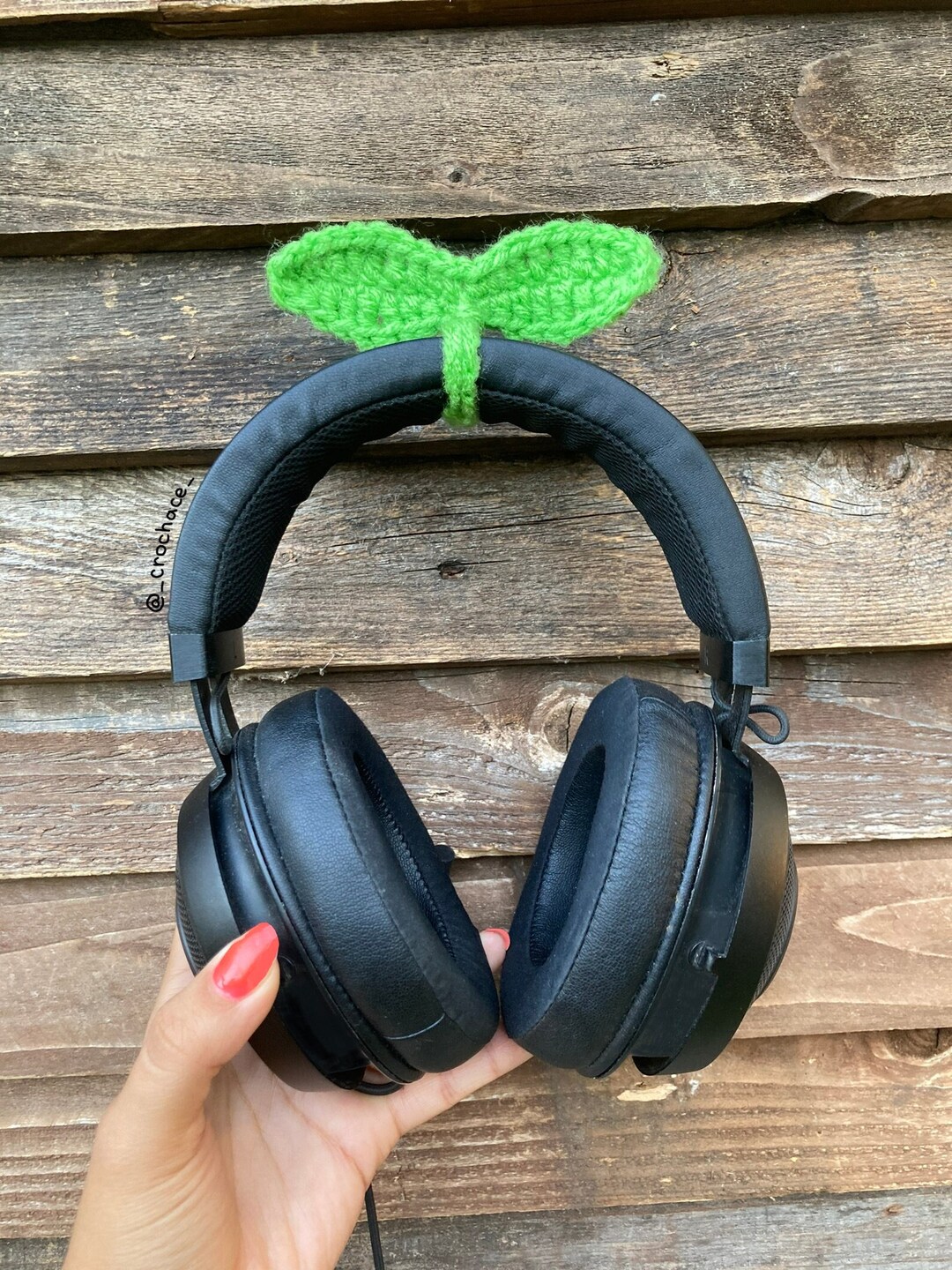 Crochet Leaf Sprout for Headset Accessory, Bookmark, and Cable ...