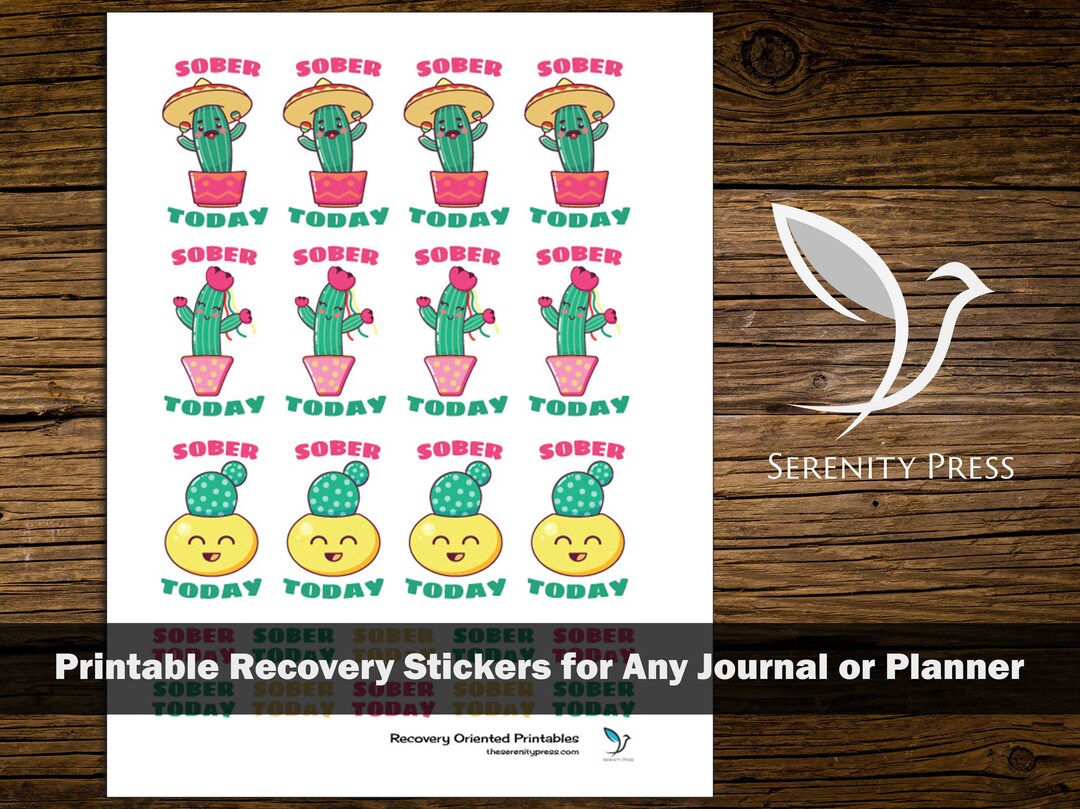 Printable Recovery Stickers Sober Today 12 Step Recovery - Etsy