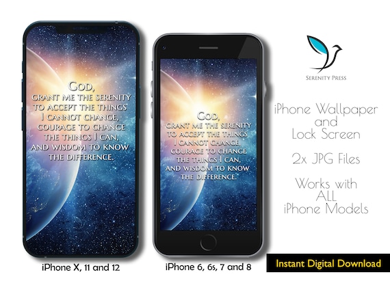 Serenity Prayer Iphone Wallpaper Iphone Lock Screen | Etsy