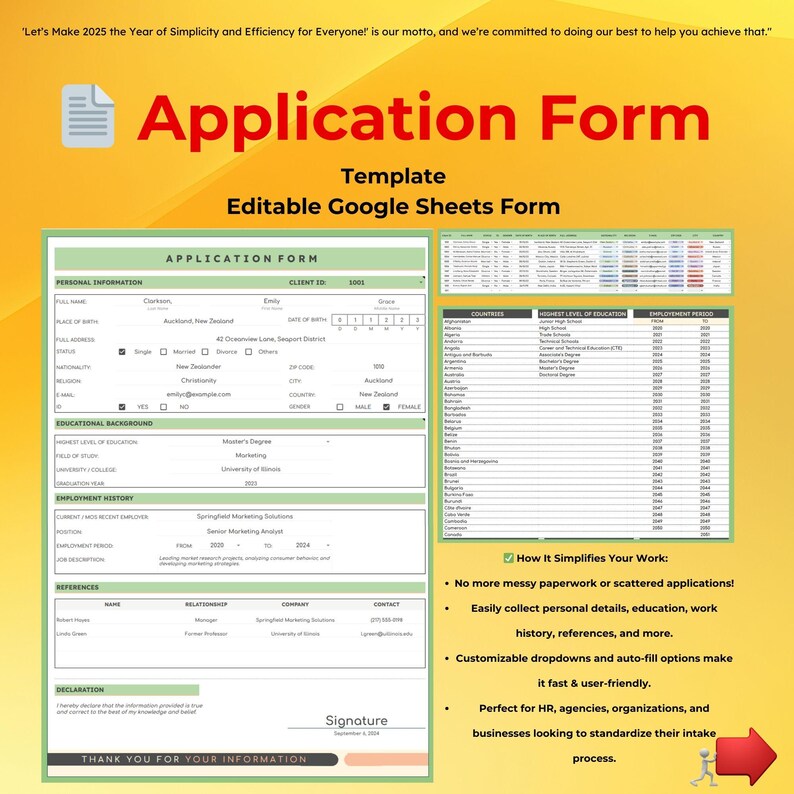 Application Form Template, Google Sheets Application Tracker, Job ...