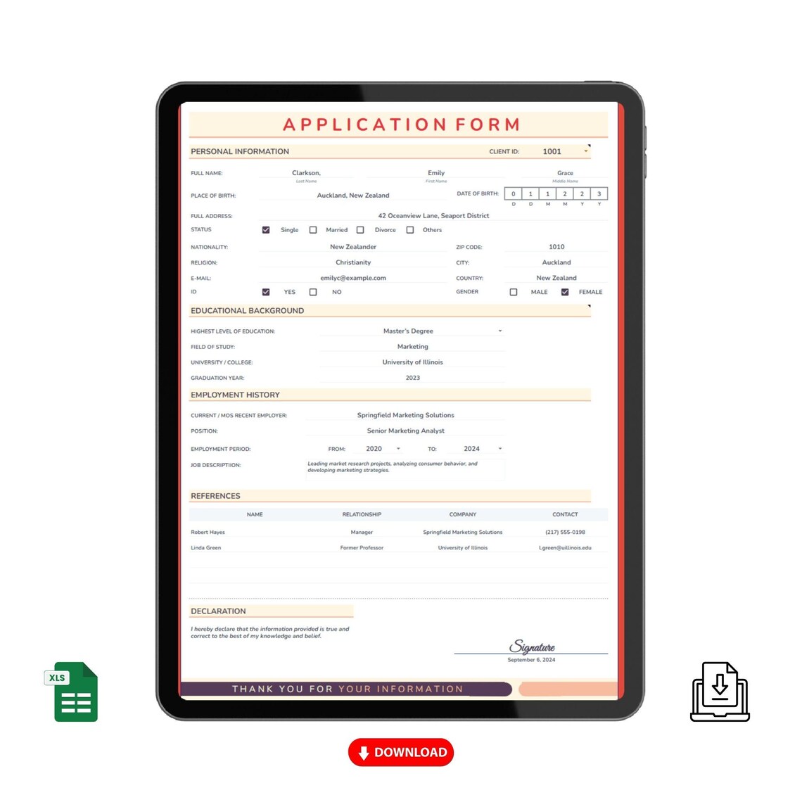 Application Form Template, Google Sheets for Job Applications, Data ...