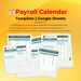 Payroll Calendar Template, Google Sheets Editable Template, Pay ...