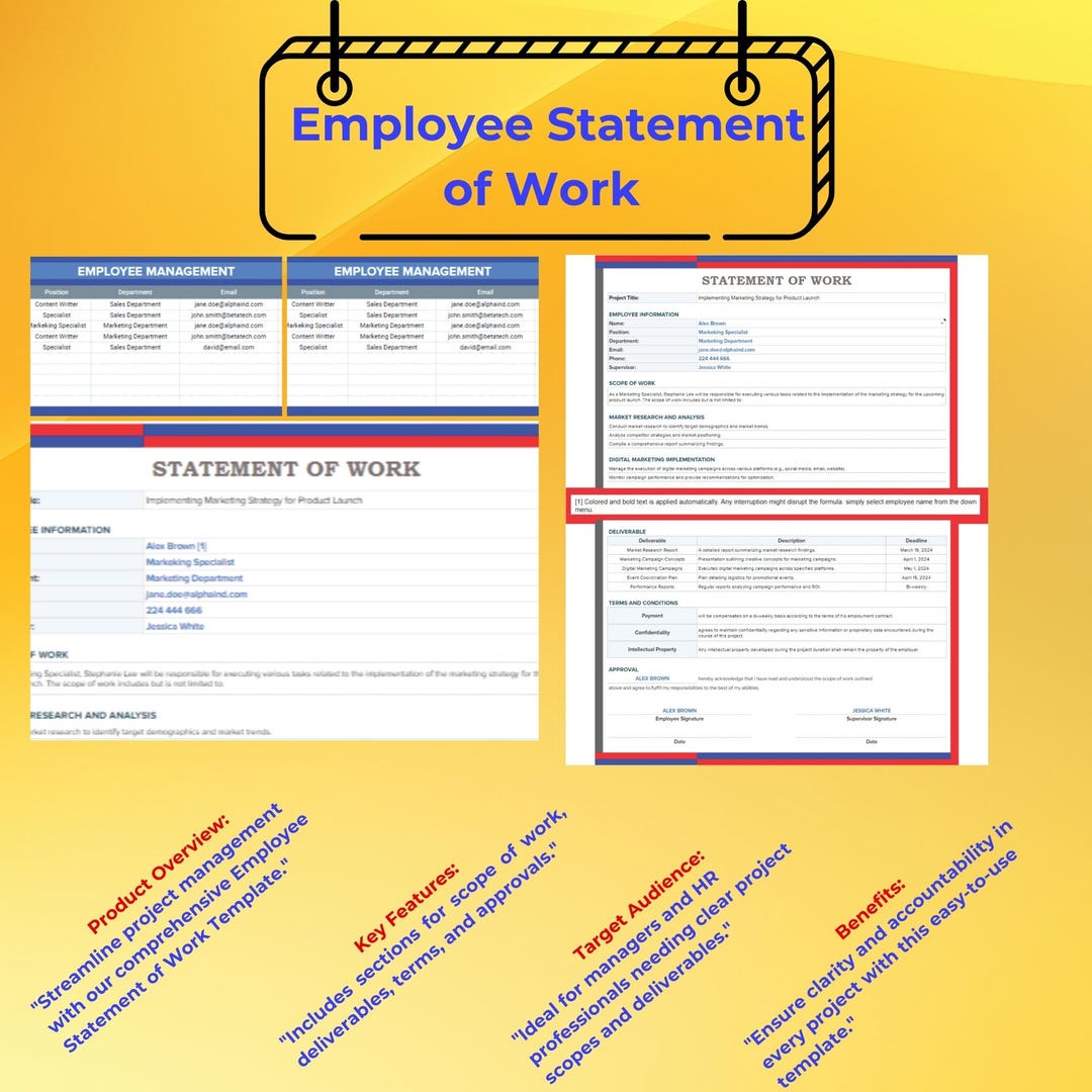Employee Statement of Work Template, SOW Template, Project Management ...