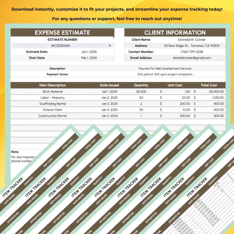 Expense Estimate Template, Editable Cost Estimator, Google Sheets ...