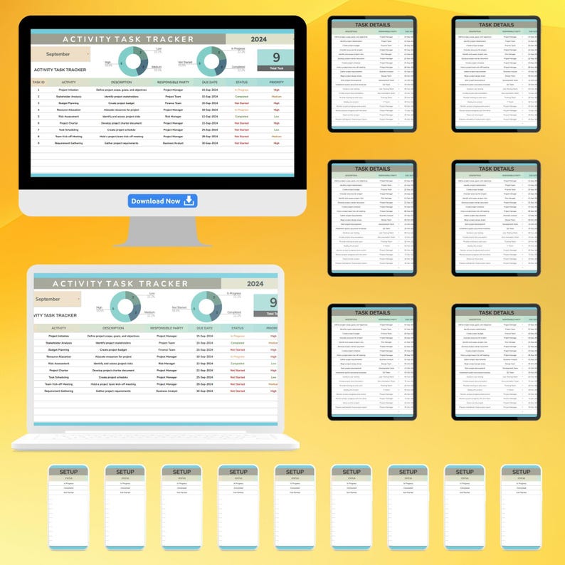 Activity Task Tracker Template, Google Sheets, Project Management Tool ...