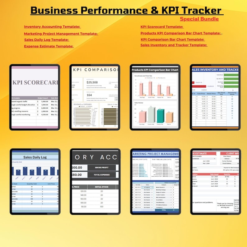Business Performance & KPI Tracker, KPI Dashboard, Business Metrics, Performance Management ...