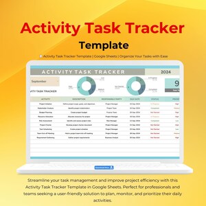 Activity Task Tracker Template, Google Sheets, Project Management Tool ...