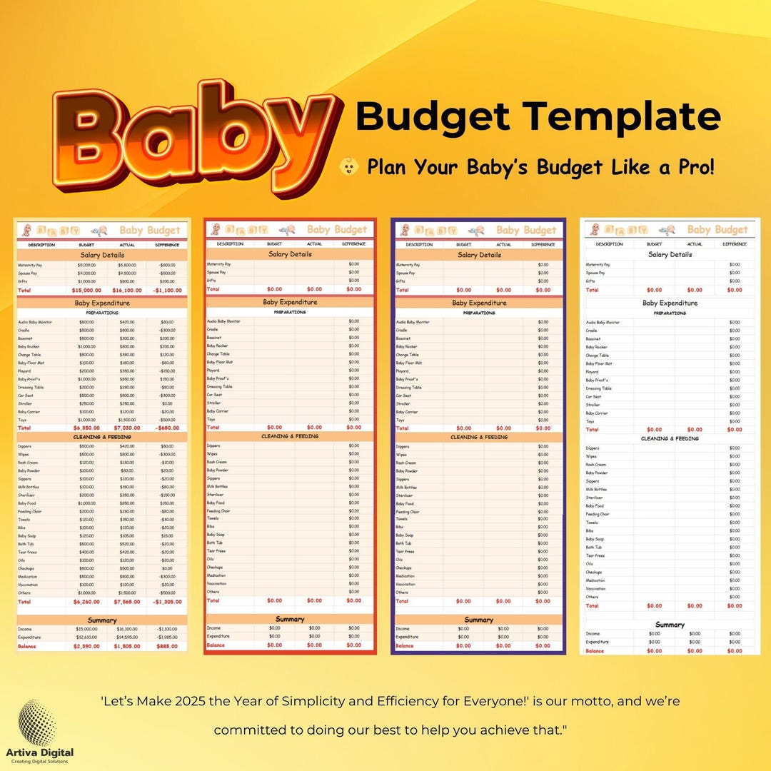 Baby Budget Template, Baby Expense Tracker, Newborn Planning, Baby Cost ...