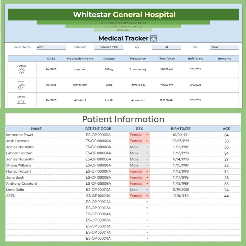 Medication Tracker Template, Personal Health Management, Prescription ...