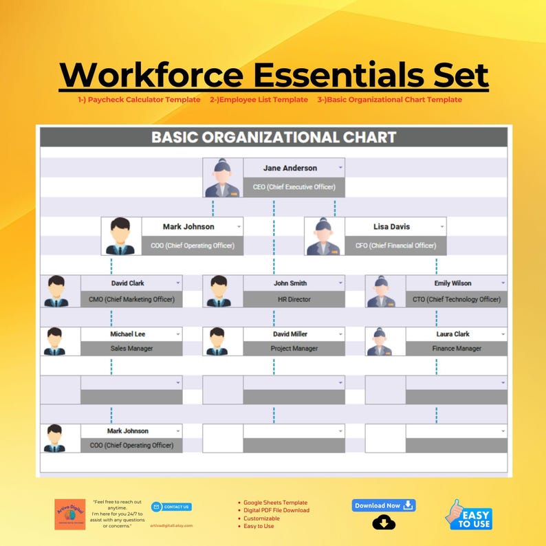 Workforce Essentials Set, Paycheck Calculator, Employee List ...