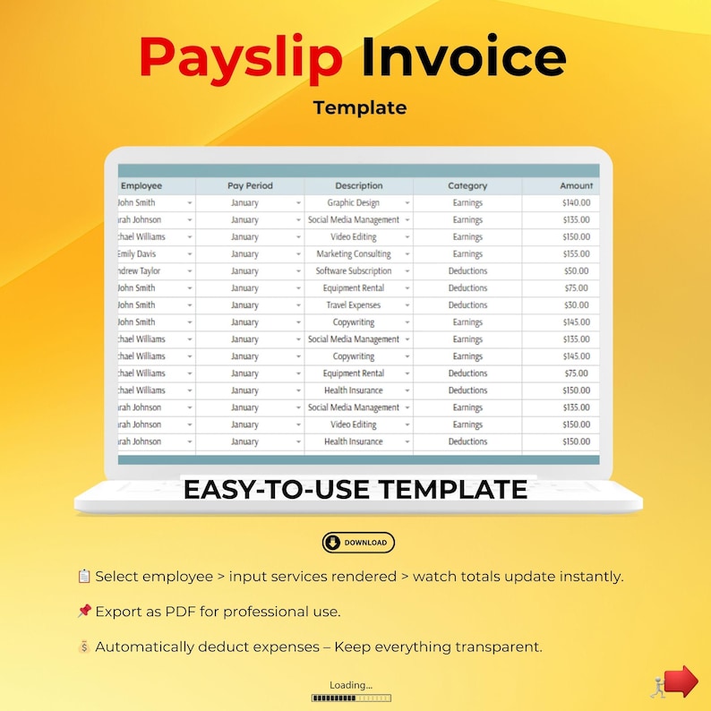 Payslip Invoice Template, Google Sheets Salary Slip Generator, Employee ...