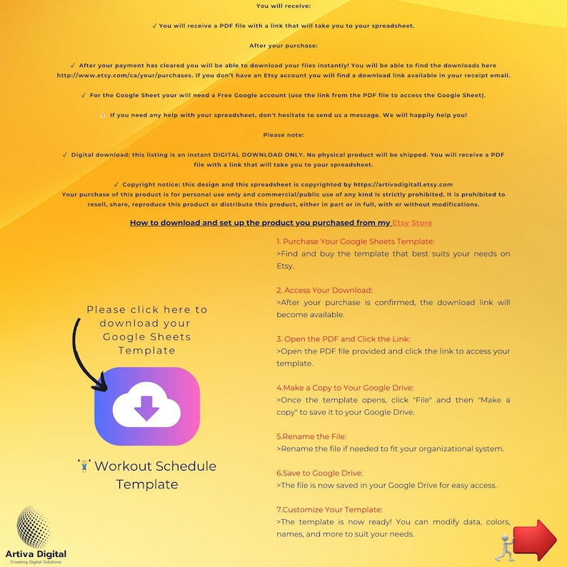 Workout Schedule Template, Google Sheets Fitness Planner, Weekly ...