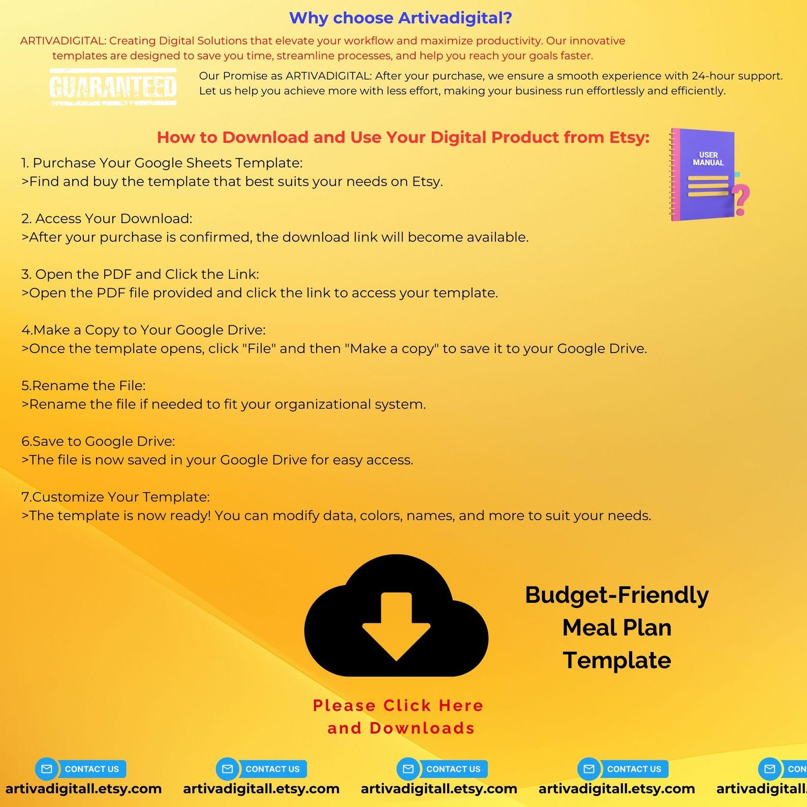 Budget-friendly Meal Plan Template, Printable Weekly Food Planner, Cost ...