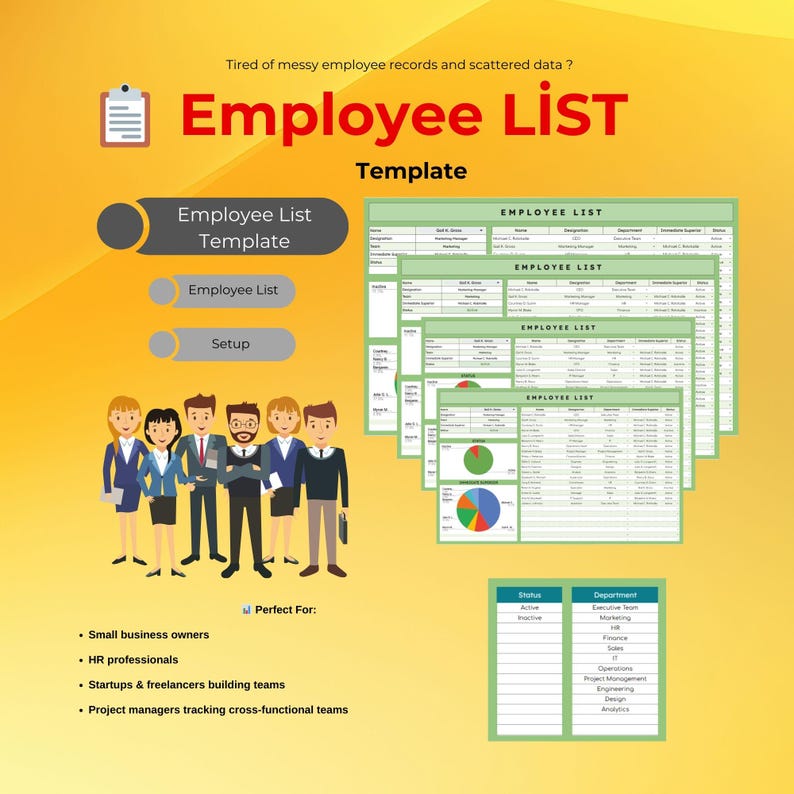 Employee List Template, Organize Employee Details, Track Roles and ...