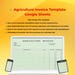 Agriculture Invoice Template, Google Sheets Editable Template, Farm ...
