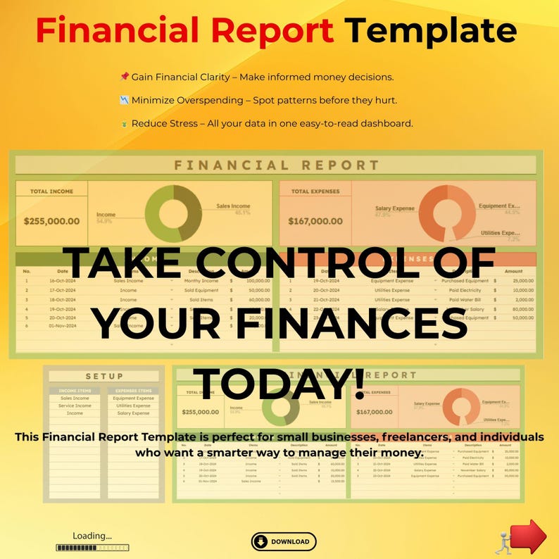 Financial Report Template, Google Sheets Income & Expense Tracker ...