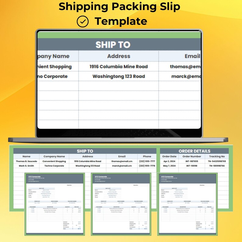 Shipping Packing Slip Template, Editable Google Sheets Packing Slip ...
