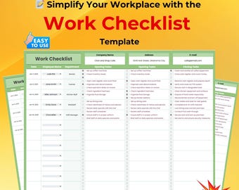 Work Checklist Template, Editable Google Sheets, Easy-to-use Task ...