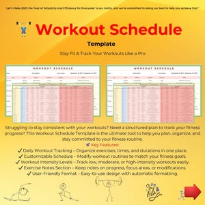 Workout Schedule Template, Google Sheets Fitness Planner, Weekly ...