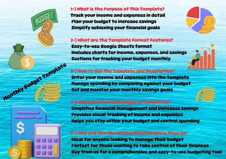 Monthly Budget Template, Track Income & Expenses, Manage Finances With ...