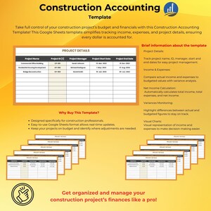 Construction Accounting Template, Google Sheets Project Budget Tracker ...