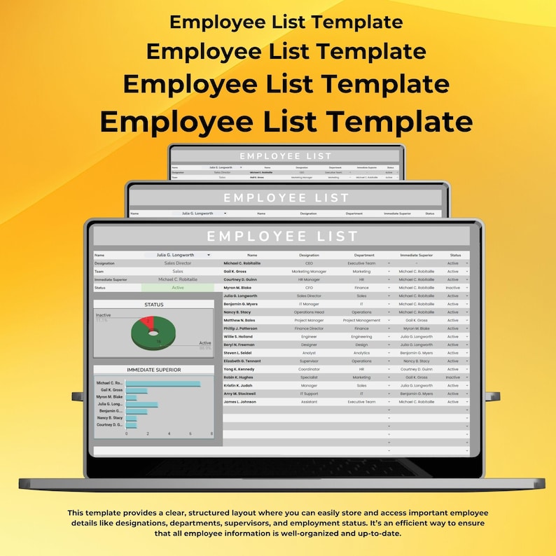 Employee List Template, Organize Employee Details, Track Roles and ...