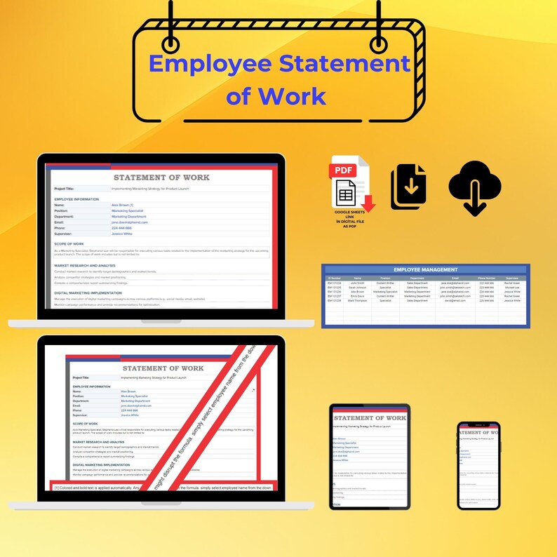 Employee Statement of Work Template, SOW Template, Project Management ...