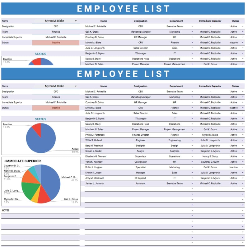 Employee List Template, Organize Employee Details, Track Roles and ...