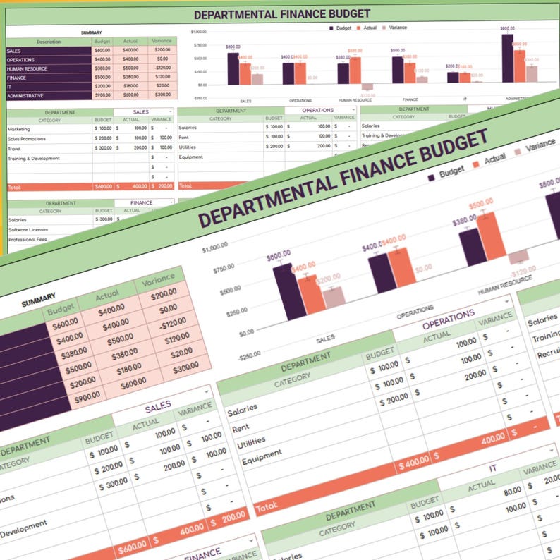 Departmental Finance Budget Allocation Template, Google Sheets ...