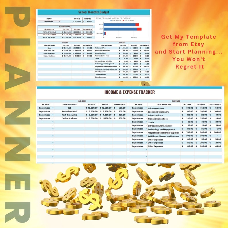 School Monthly Budget Template, Google Sheets, Perfect for Families ...