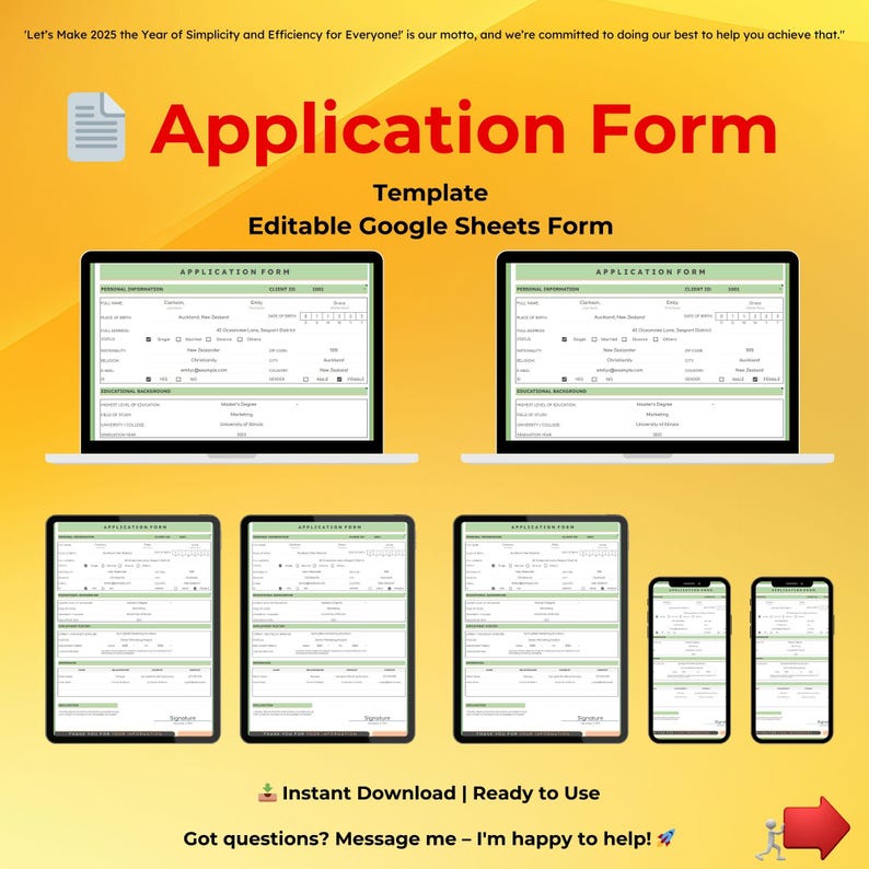 Application Form Template, Google Sheets Application Tracker, Job ...