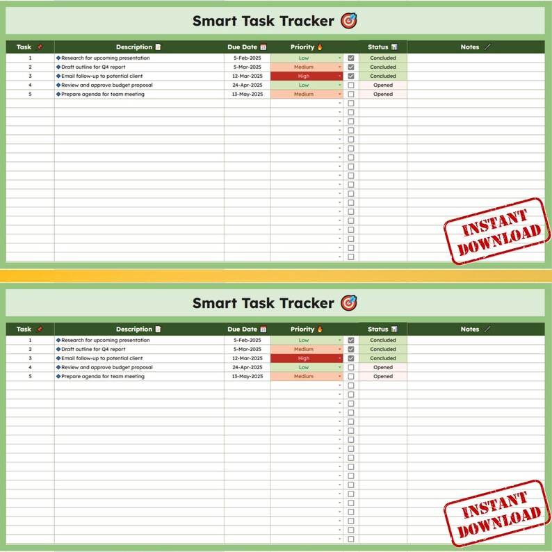 Smart Task Tracker, Google Sheets To-do List, Task Management ...