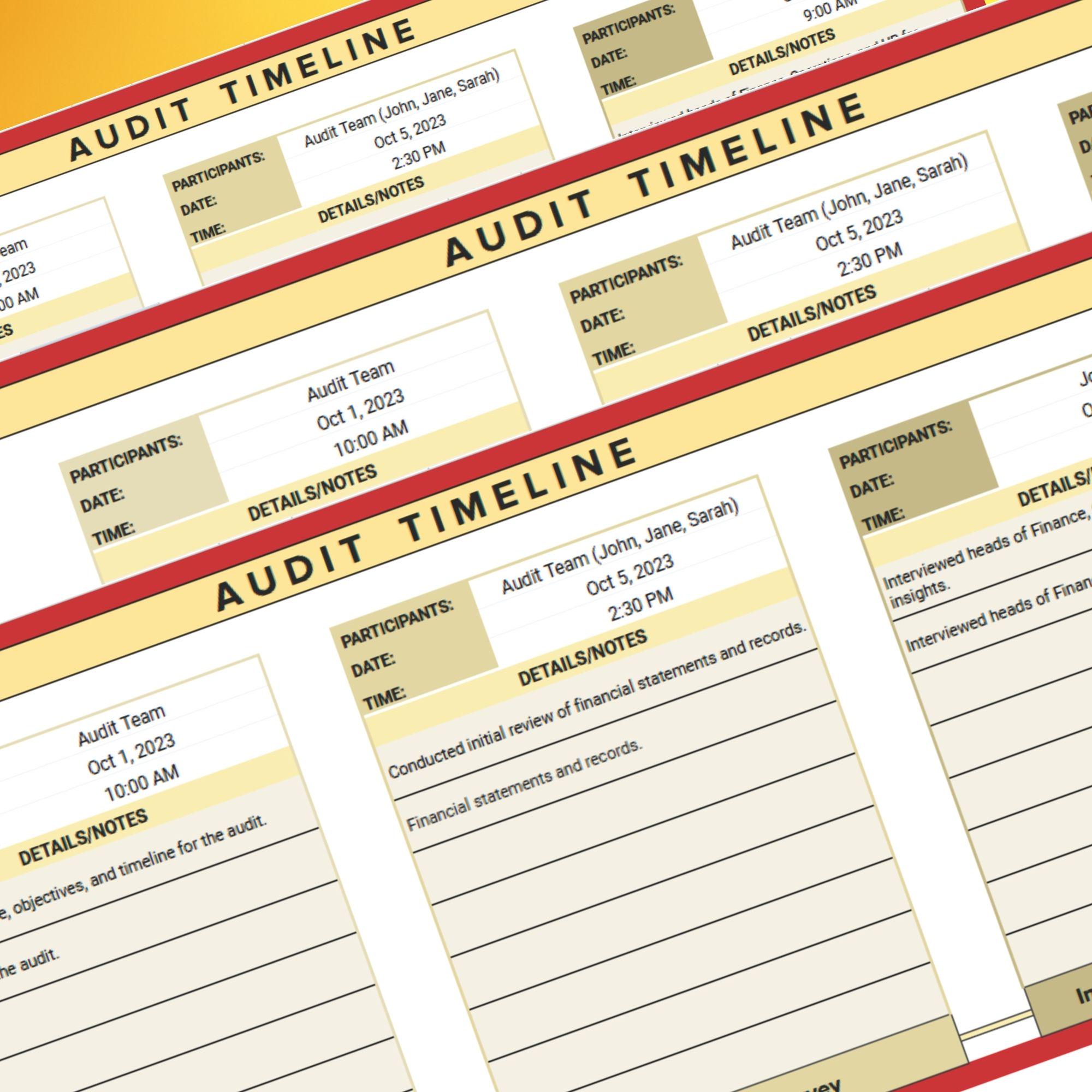 Audit Timeline Template, Audit Planning Tool, Compliance Timeline ...