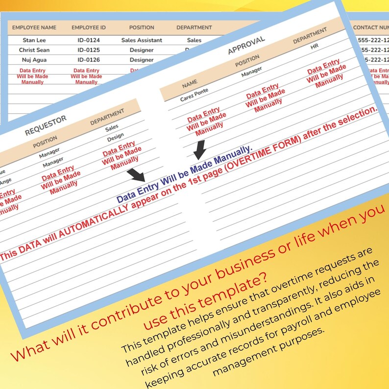 Overtime Form Template, Manage Employee Overtime, Track Work Hours ...