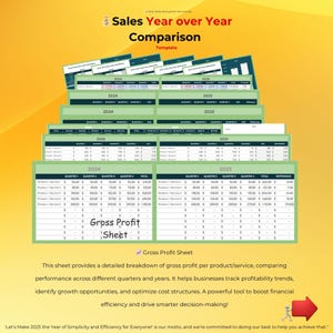 Sales Year-over-year Comparison Template, Google Sheets, Annual Sales ...