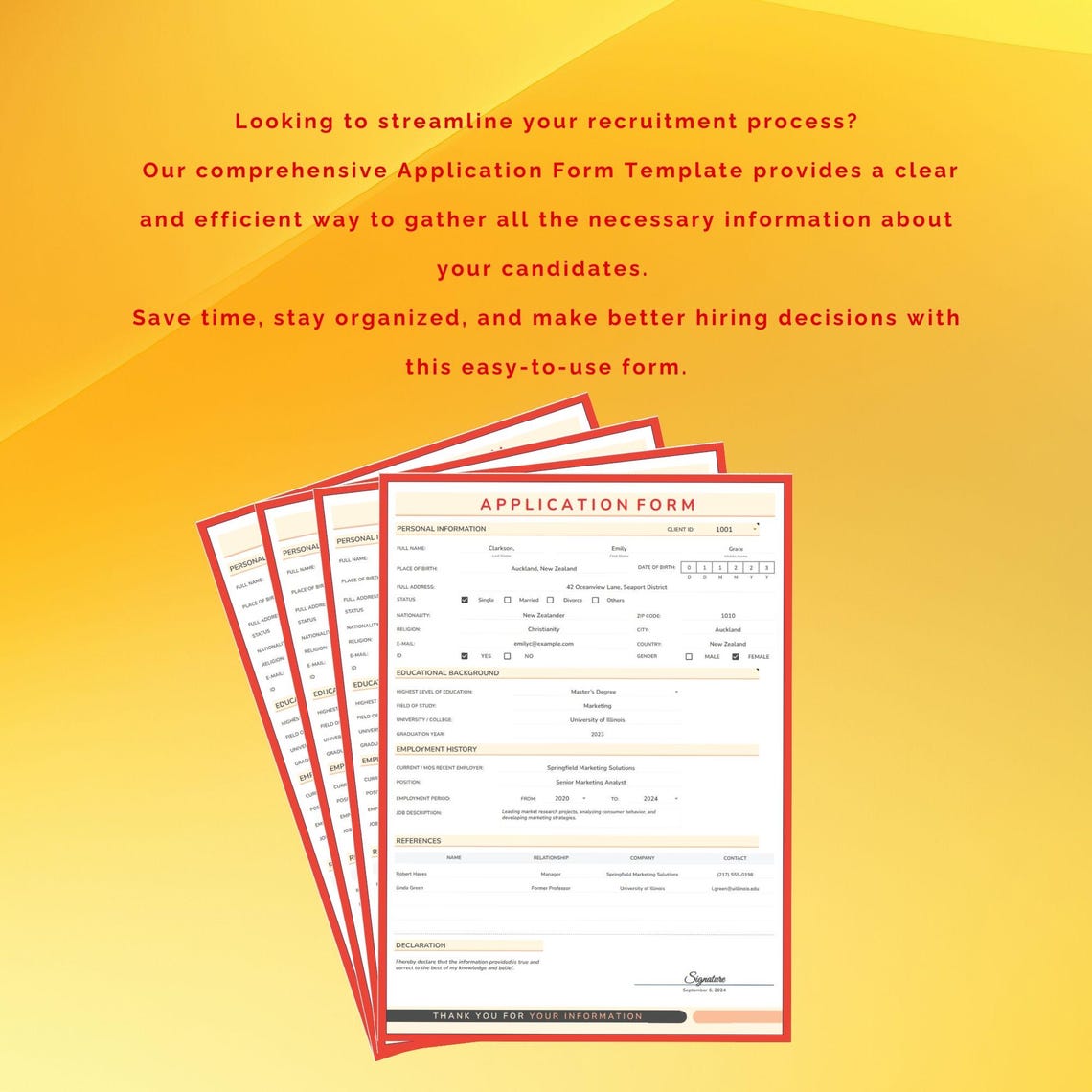 Application Form Template, Google Sheets for Job Applications, Data ...