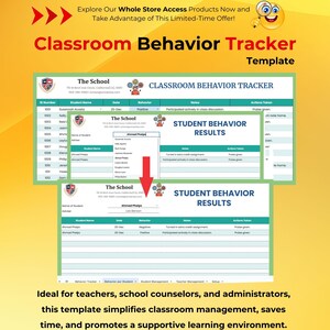 Classroom Behavior Tracker , Editable Student Behavior Log, Teacher ...