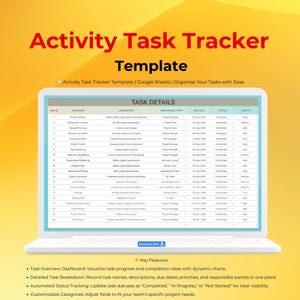 Activity Task Tracker Template, Google Sheets, Project Management Tool ...