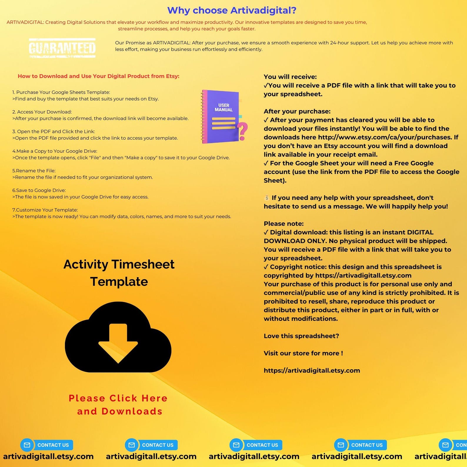 Activity Timesheet Template, Google Sheets, Track Work Hours, Employee ...