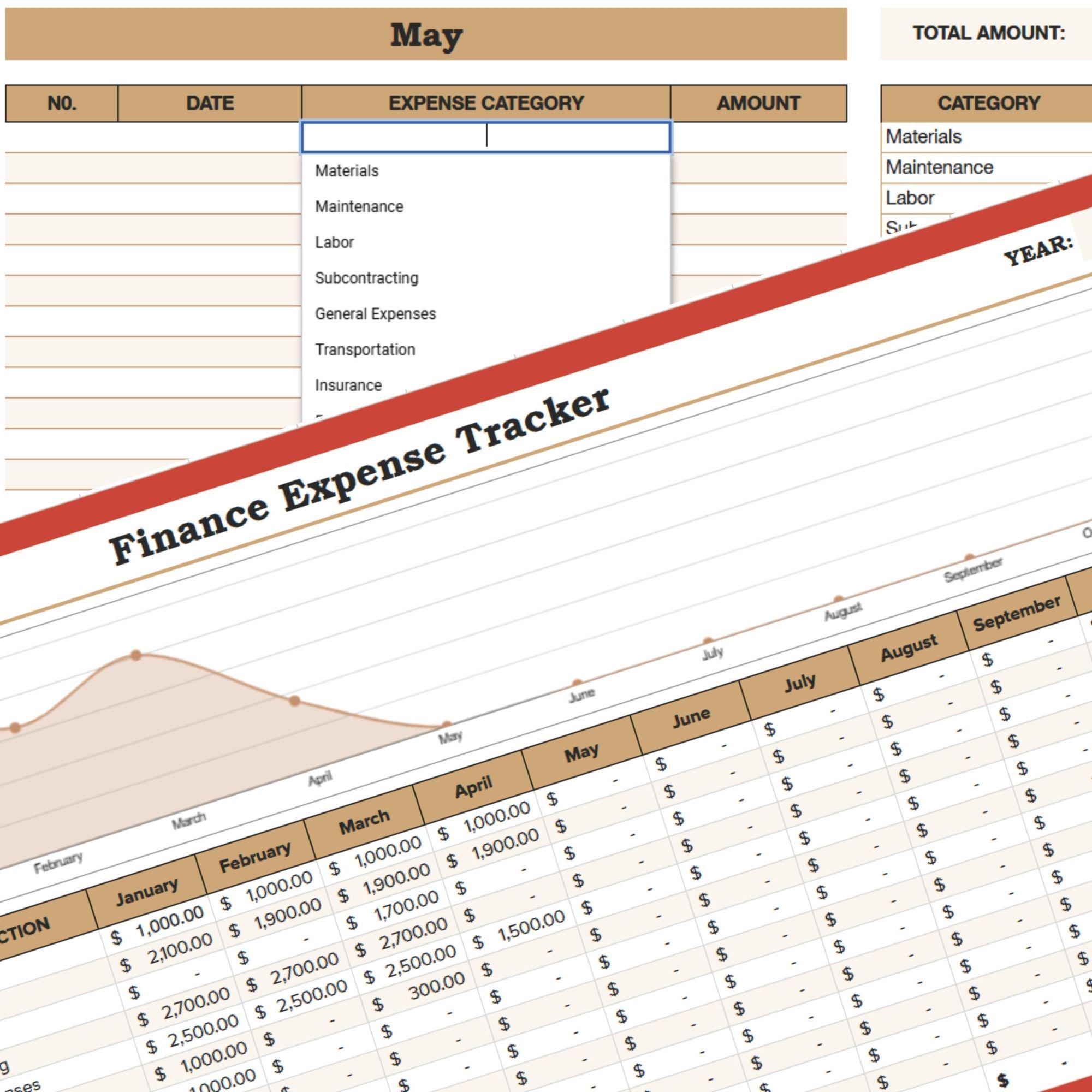 Finance Expense Tracker Template, Monthly Budget Planner, Personal ...