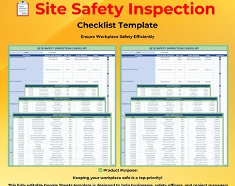 Construction Safety Inspection Form - Workplace Safety Checklist - Etsy