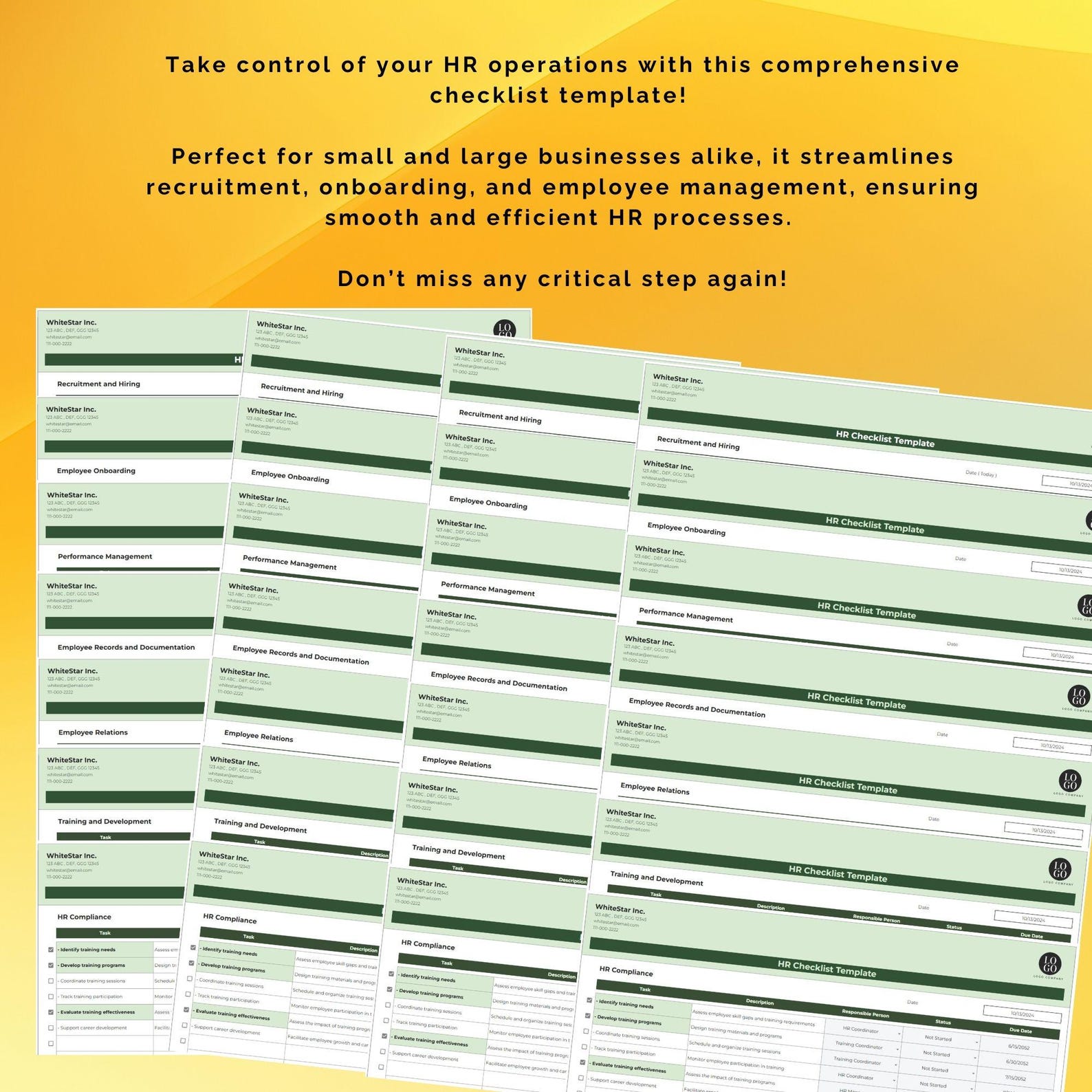 HR Checklist Template, Google Sheets for Employee Onboarding, Task ...