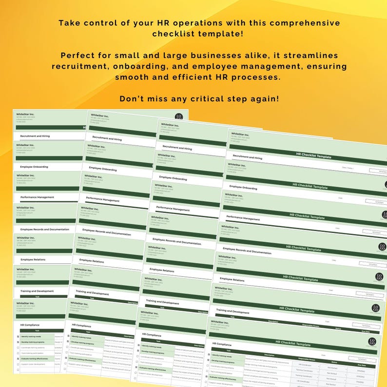 HR Checklist Template, Google Sheets for Employee Onboarding, Task ...