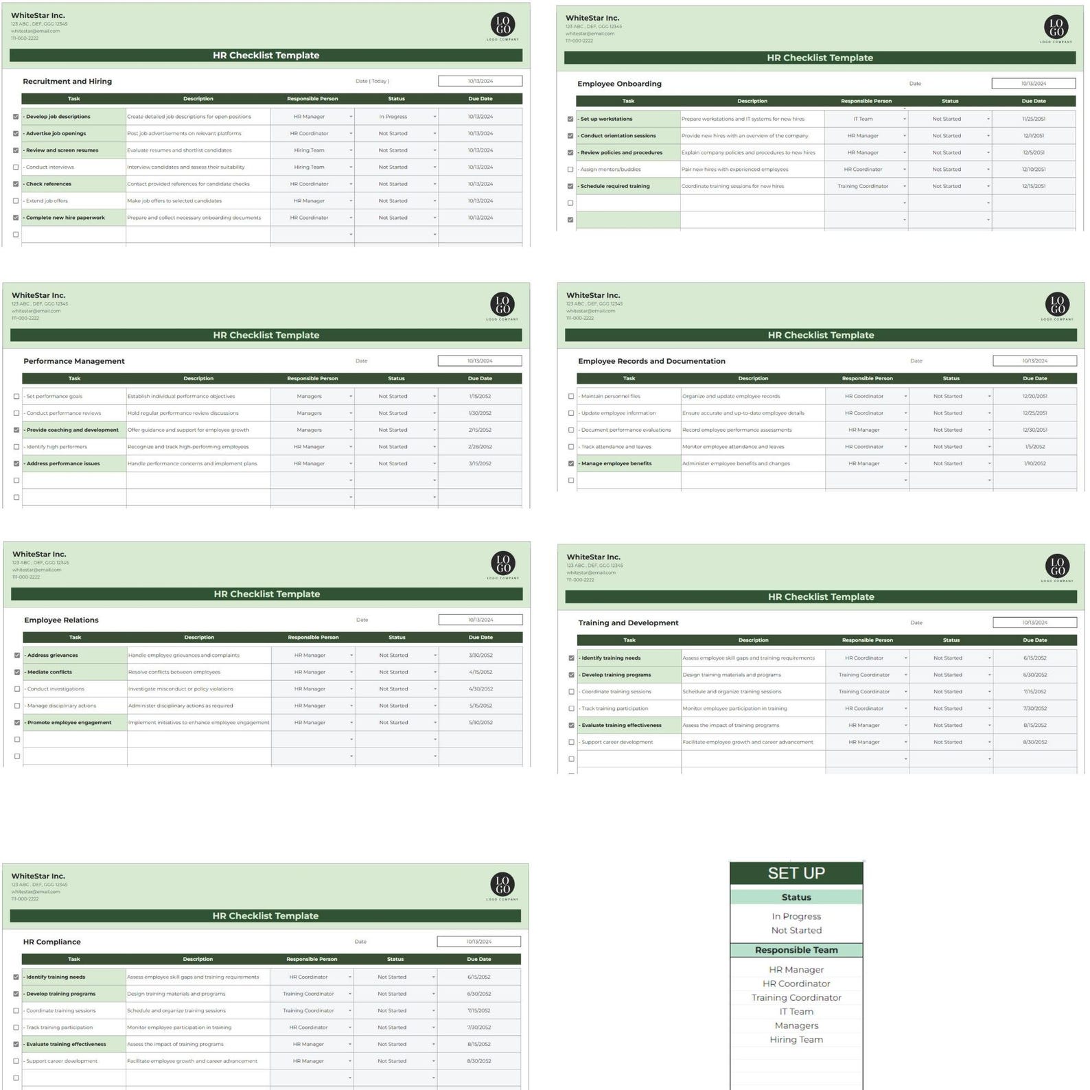 HR Checklist Template, Google Sheets for Employee Onboarding, Task ...