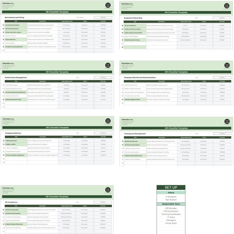HR Checklist Template, Google Sheets for Employee Onboarding, Task ...