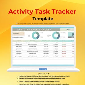Activity Task Tracker Template, Google Sheets, Project Management Tool ...